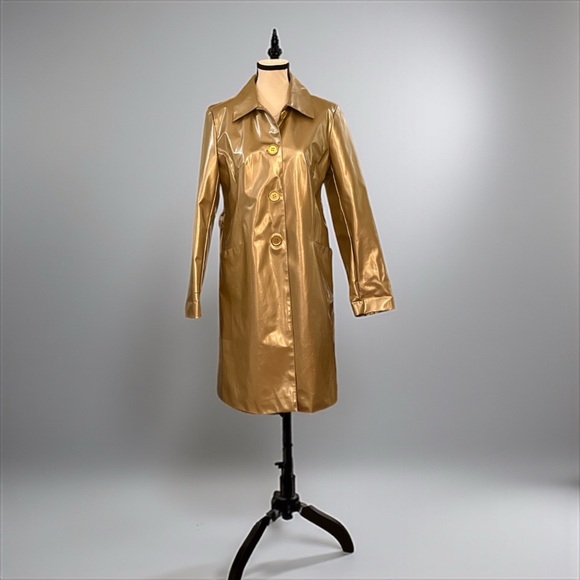 Brandon Thomas | Jackets & Coats | Brandon Thomas Shiny Gold Trench ...